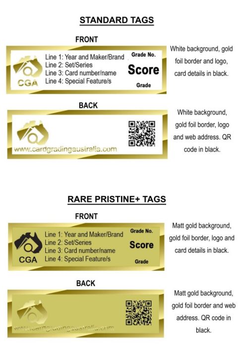 Our Tags | Card Grading Australia